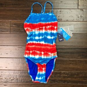 Speedo | Swim | Speedo One Piece Swimsuit Tiedye Red White Blue | Poshmark